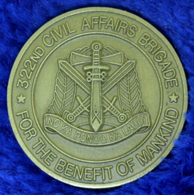 US Army 322nd Civil Affairs Brigade Challenge Coin C-3 | eBay