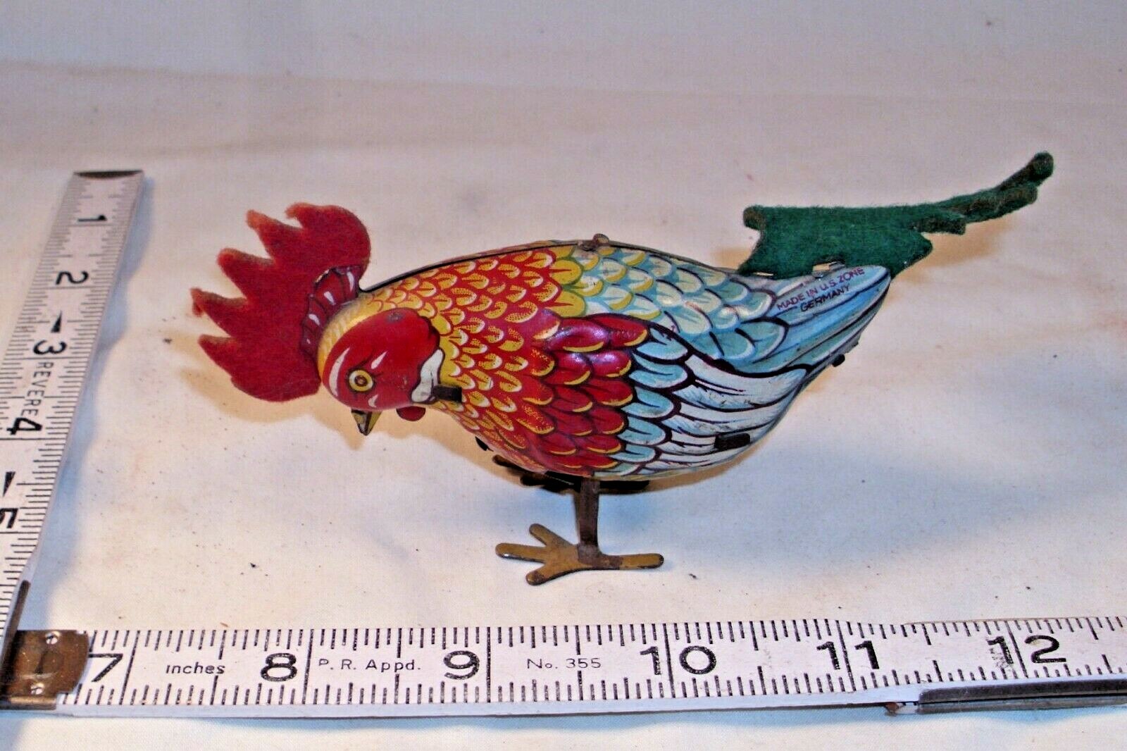 WALKING PECKING ROOSTER TIN WIND UP TOY KOHLER WEST GERMANY WORKS | eBay