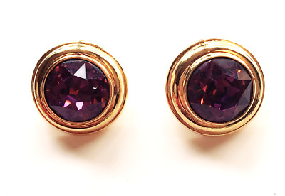 VINTAGE JEWELRY - MONET - 1950s Amethyst Purple Crystal Round Couture ...