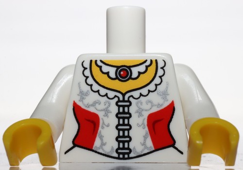 Lego Castle Female Torso Kingdoms Blouse Red Side Panels Lace Trim Ruby ...