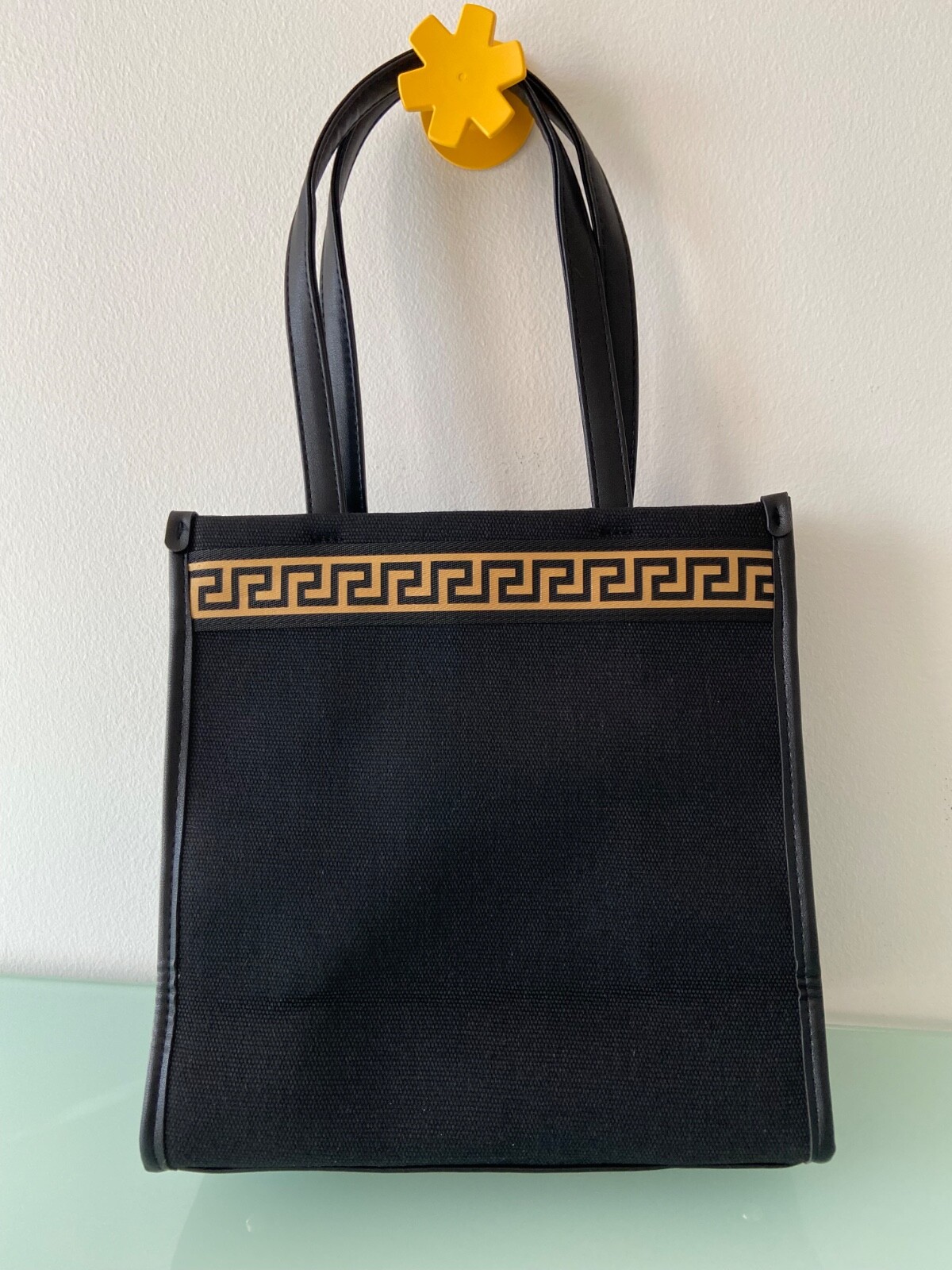 Versace Fragrances Canvas Bag Black Gold Travel Purse Handbag Shoulder ...