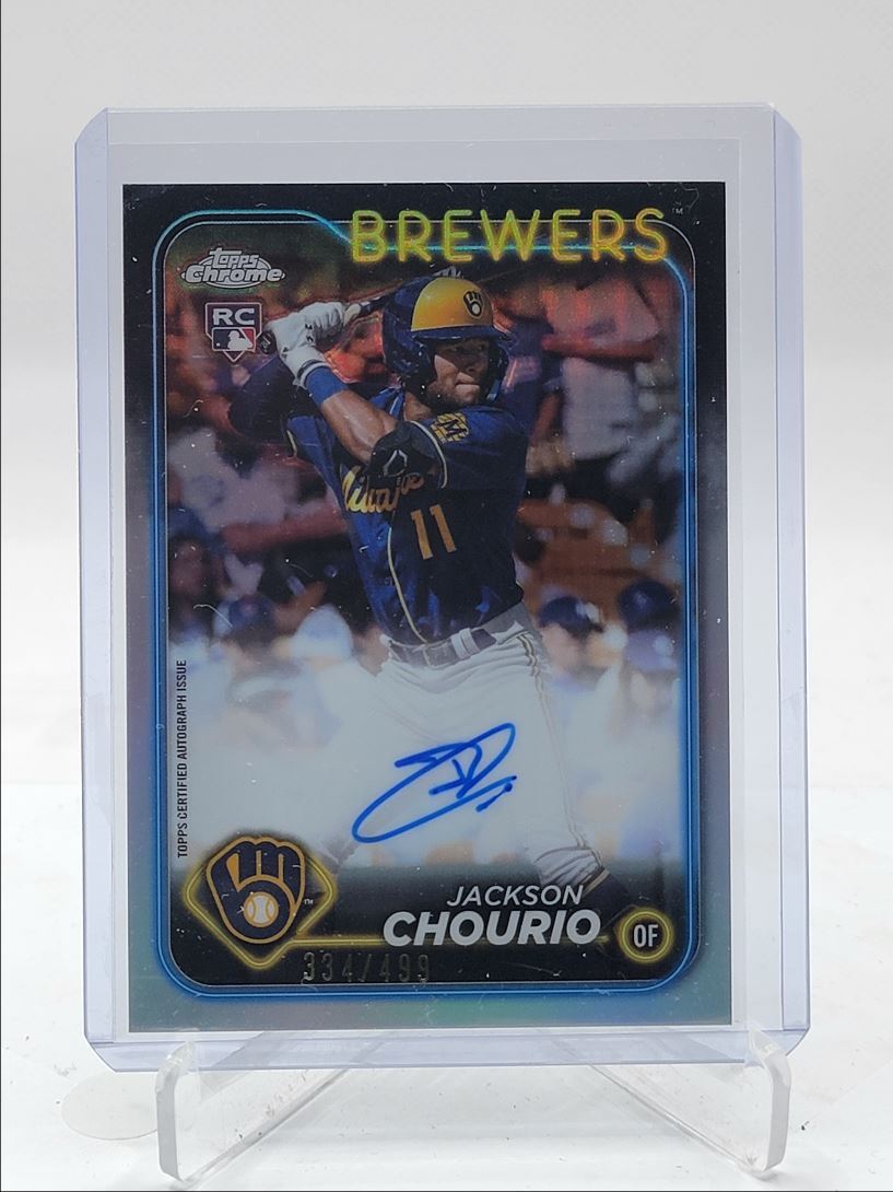 JACKSON CHOURIO 2024 TOPPS CHROME ROOKIE REFRACTOR RC AUTO /499 Q3126 ...