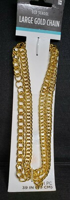 Old School Large Gold Chain Necklace Run DMC Rapper Pimp Rope Old ...