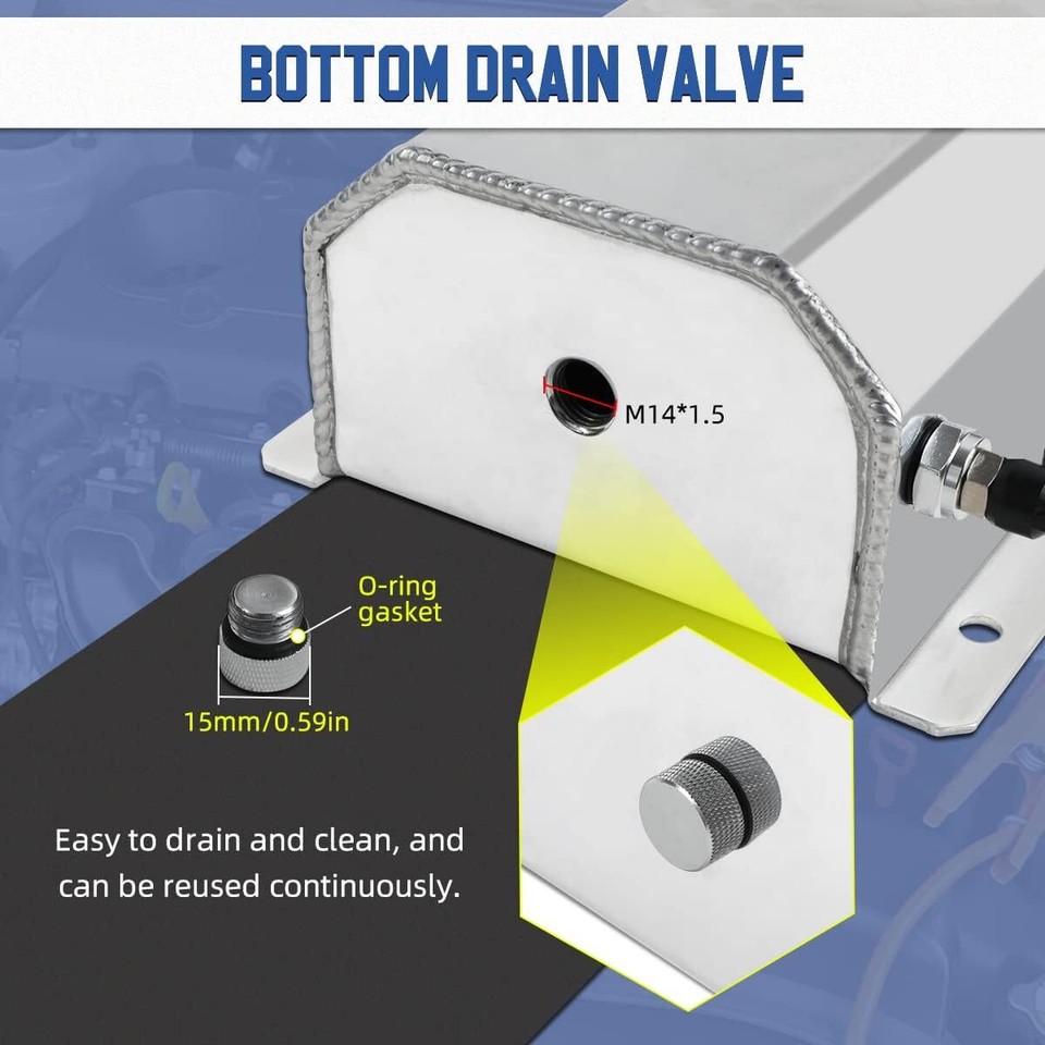 Universal 2L Aluminum Coolant Radiator Overflow Reservoir Expansion ...