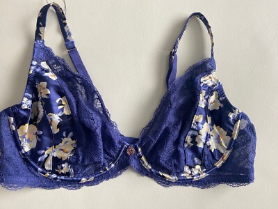 BNWT M&S Rosie @ Autograph midnight rose floral silk non padded plunge ...