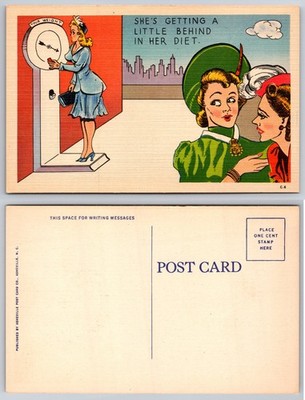 Humorous Diet Scale Ladies Postcard | eBay