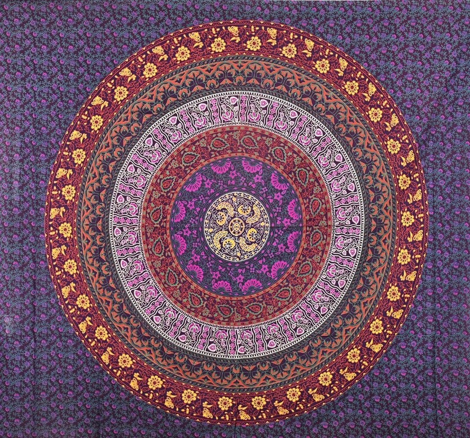 Purple Mandala Queen Duvet Cover Quilt Cover Bohemian Hippie Bedspread ...