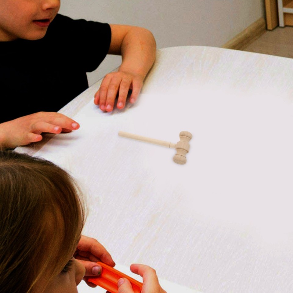 Mini Wooden Gavel Solid Wood Mallet Kids Judge Hammer Toy Cake and Egg ...