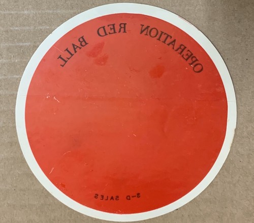 Operation Red Ball Sticker original 1970's firefighter memorabilia ...