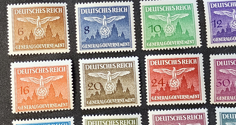 WW2 WWII Nazi Germany German Third Reich EAGLES MNH stamp set POLAND ...
