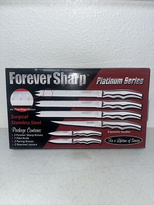 Forever Sharp Platinum Series 8 Piece Knife Set Surgical Stainless ...