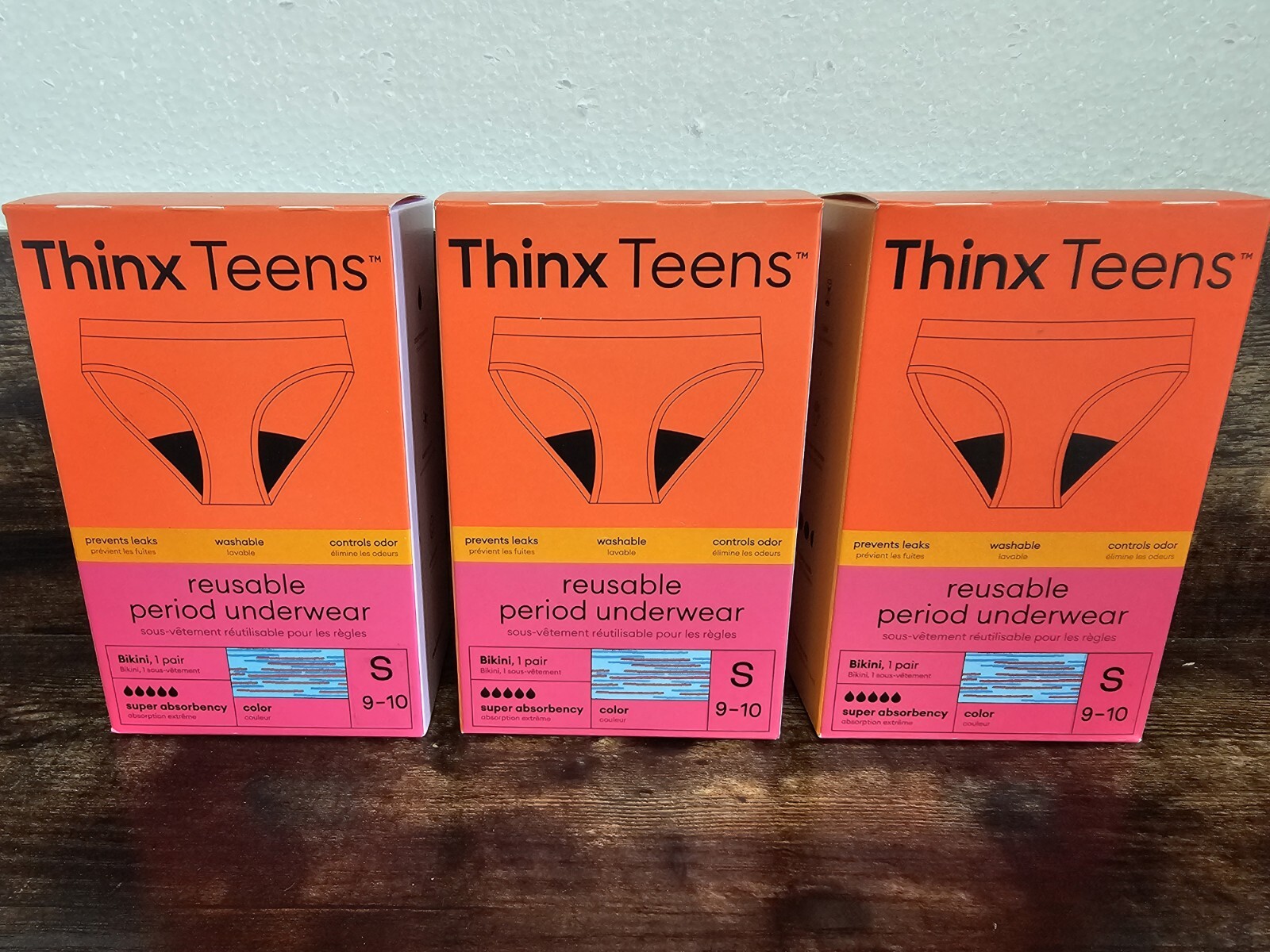 Thinx Teens Super Absorbency Cotton Bikini Period Underwear Size S Lot Of 3 | eBay