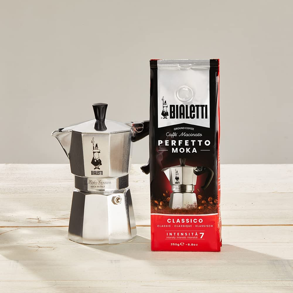 Bialetti Caffe Italian Roasted, 8.8 Oz Espresso Ground Coffee, Classico ...