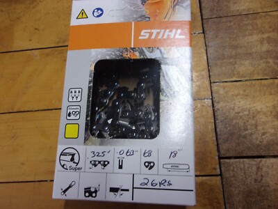 Stihl OEM 18" Full Chisel Chain .325" .063" 68 DL 26RS-68 Yellow #GM ...