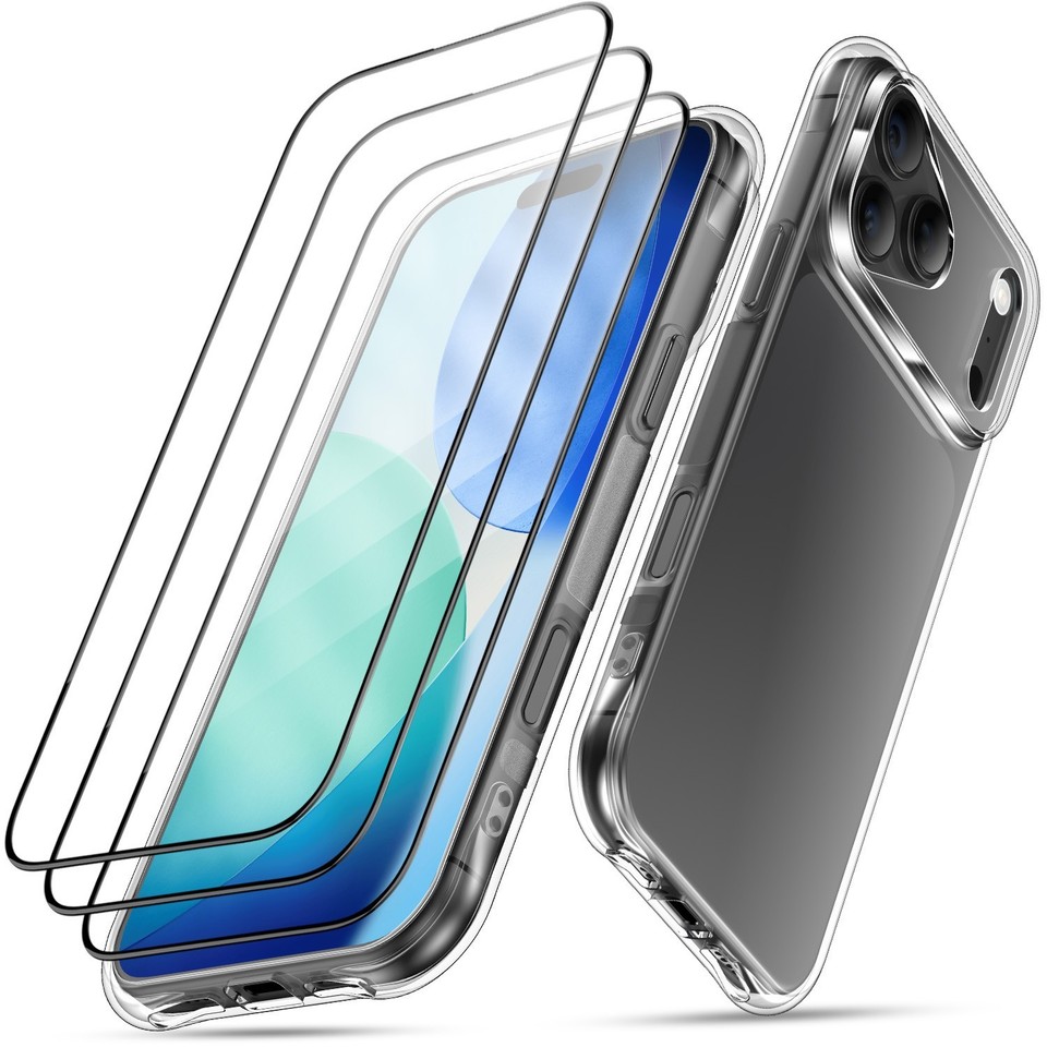 3x Clear TPU Case+Tempered Glass For iPhone 17/17Air/17 Pro Max Screen ...
