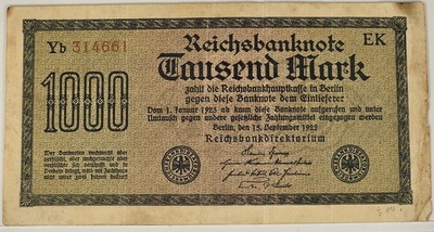 1922 German 1000 Mark Banknote Germany Currency Reichsbanknote Note ...