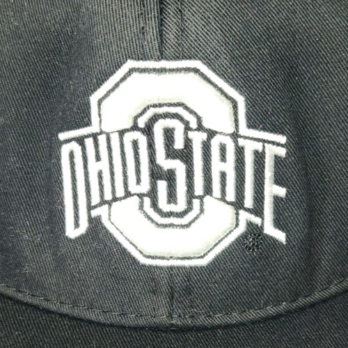 OSU Ohio State Buckeyes Black w/ WHITE Block "O" SNAPBACK Hat Baseball ...