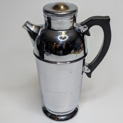 Vtg Krome-Kraft Chrome Pitcher Bakelite Handle Art Deco Cocktail ...