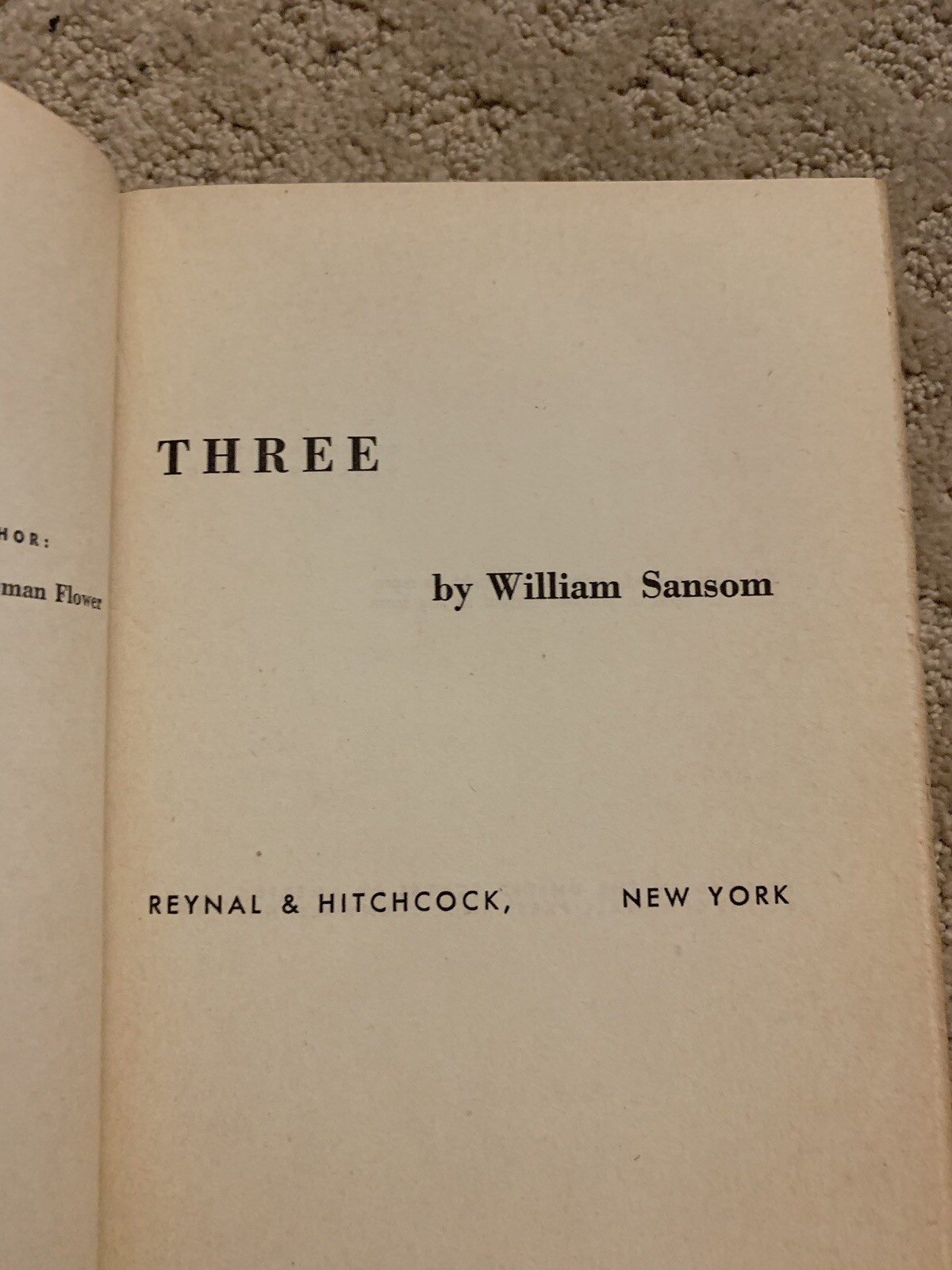 Three Stories by William Sansom 1947 Hardcover | eBay Australia