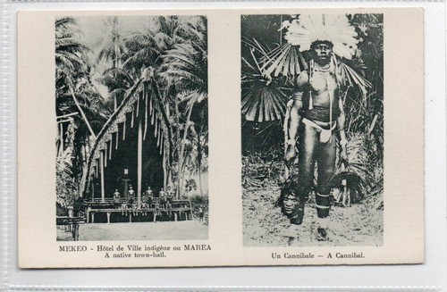 MEKEO - A native town-hall - a cannibal: New Guinea multiview postcard ...