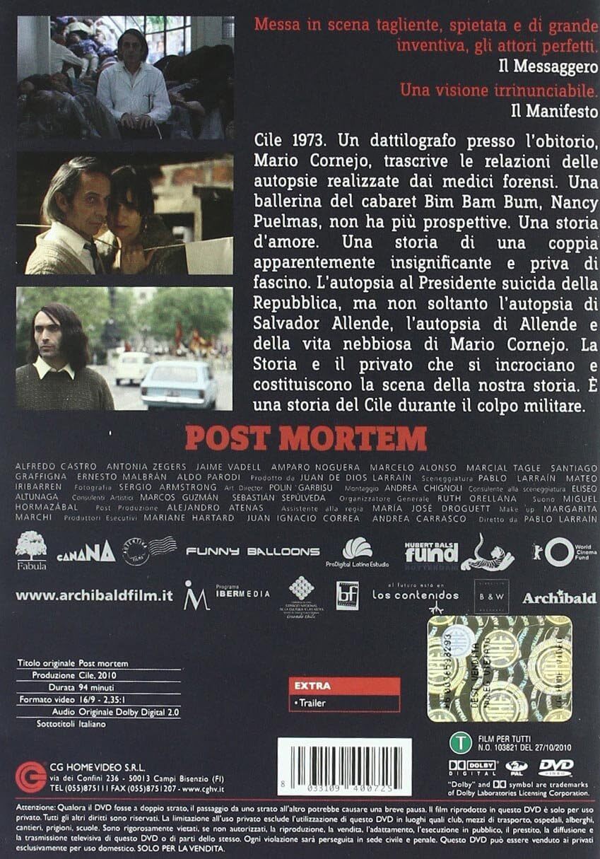 Post Mortem (DVD) Alfredo Castro Antonia Zegers | eBay