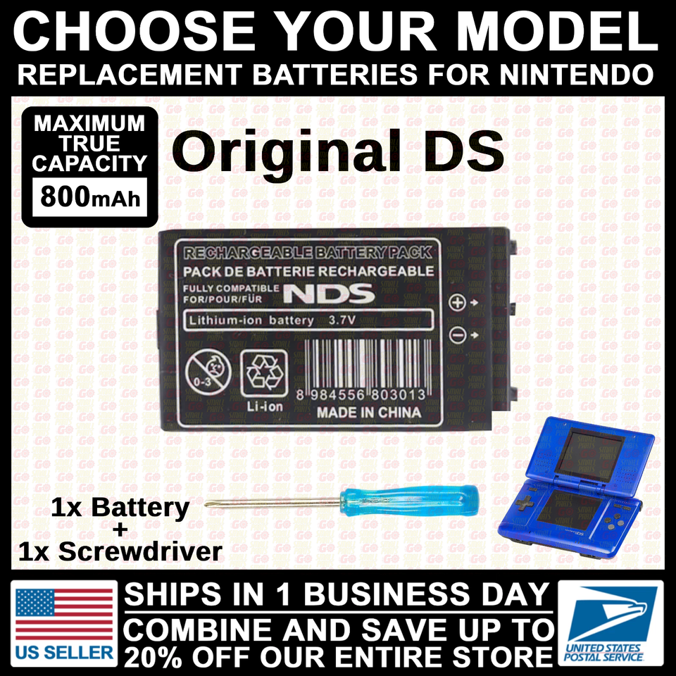 Replacement Rechargeable Battery for Nintendo New/3DS/2DS/DSi/DS/Lite ...
