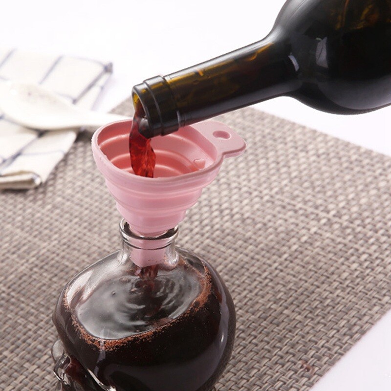 1X(Novelty silicone folding funnel telescopic long Collapsible funnels ...