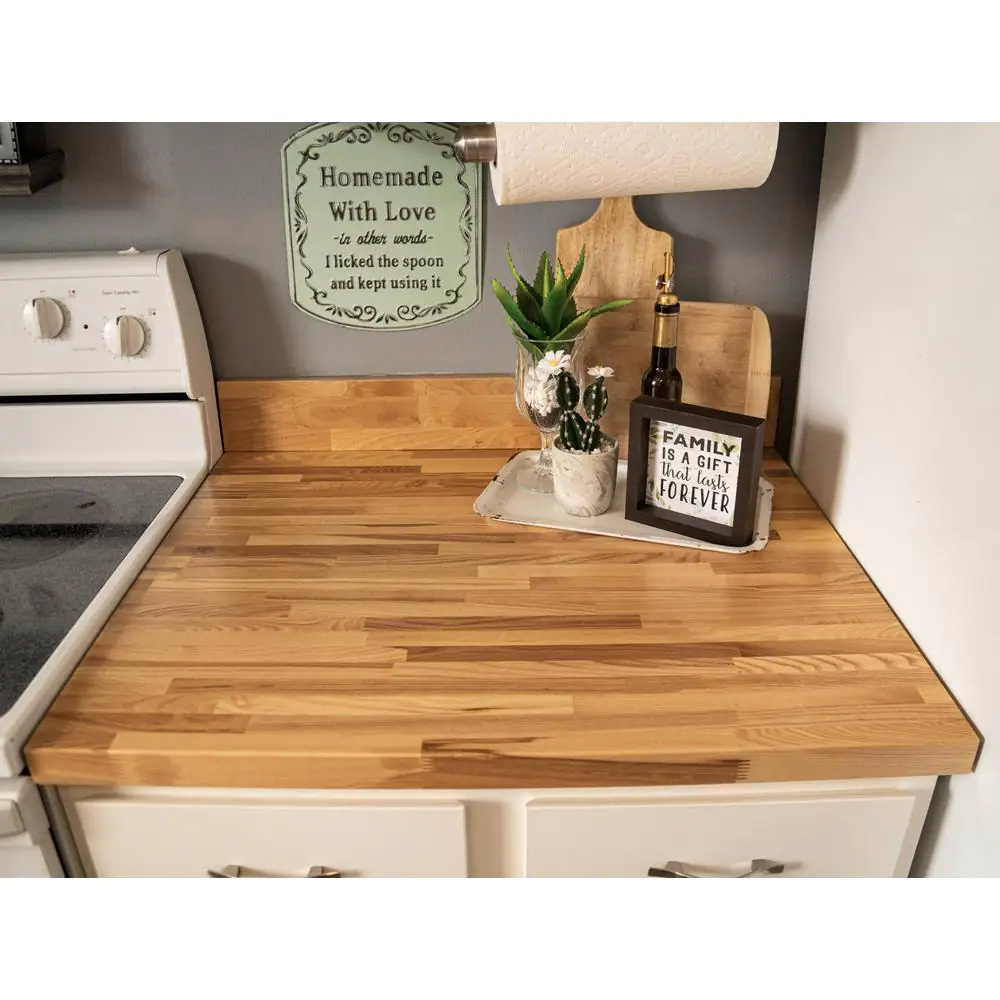 Butcher Block Backsplash Countertop Unfinished Birch Solid Wood Eased ...
