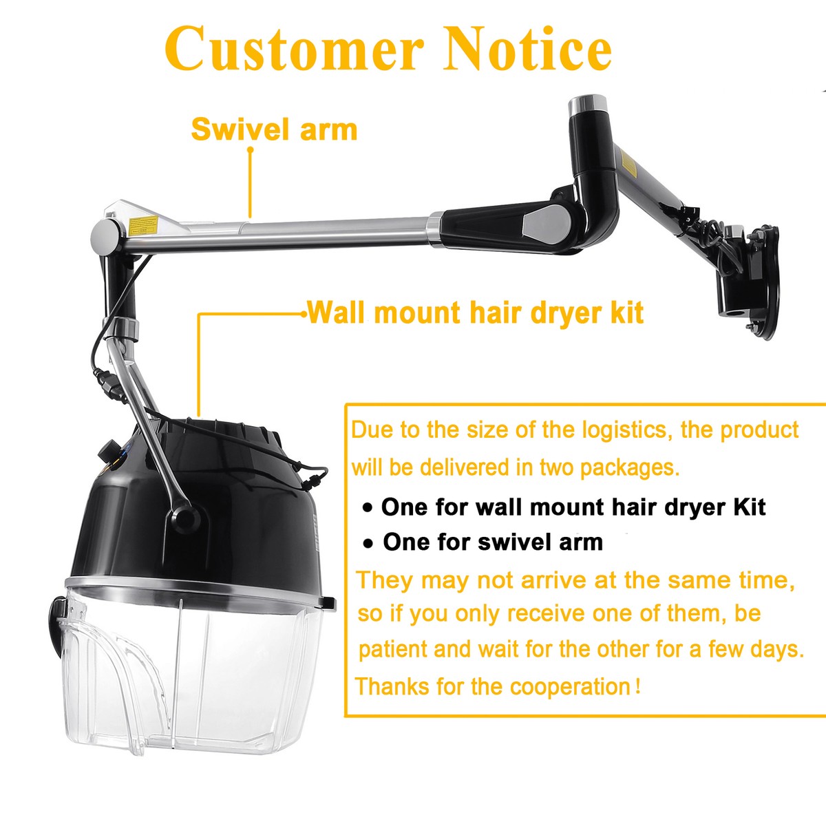 Swivel Mount Hair Dryer