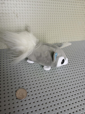 Grin Studios Fuzzee Tails Timber the puppy Fluffy Gray White Soft Cute ...