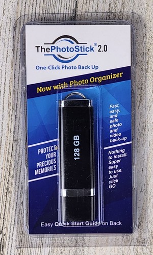 *New* The Photo Stick 2.0 Mobile 128GB Flash Drive Photo Organizer Back ...
