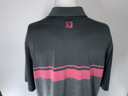 FootJoy Golf Polo Shirt Men’s L Gray Pink Striped Boone Valley GC YGI ...