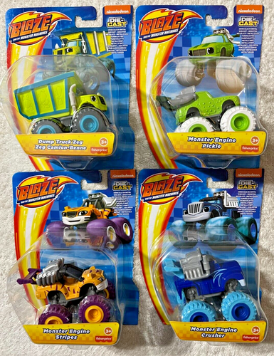 BLAZE AND THE MONSTER MACHINES LOT OF 4 STRIPES / CRUSHER / ZEG ...