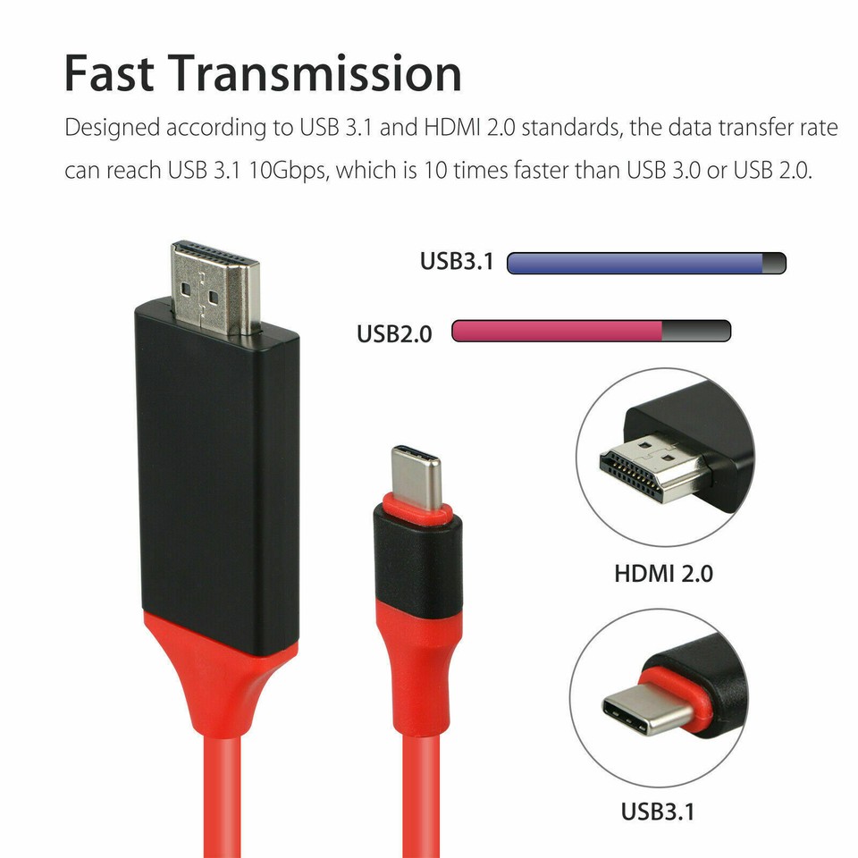 MHL USB-C Type C to HDMI 1080P HD TV Cable Adapter For Android Phones ...