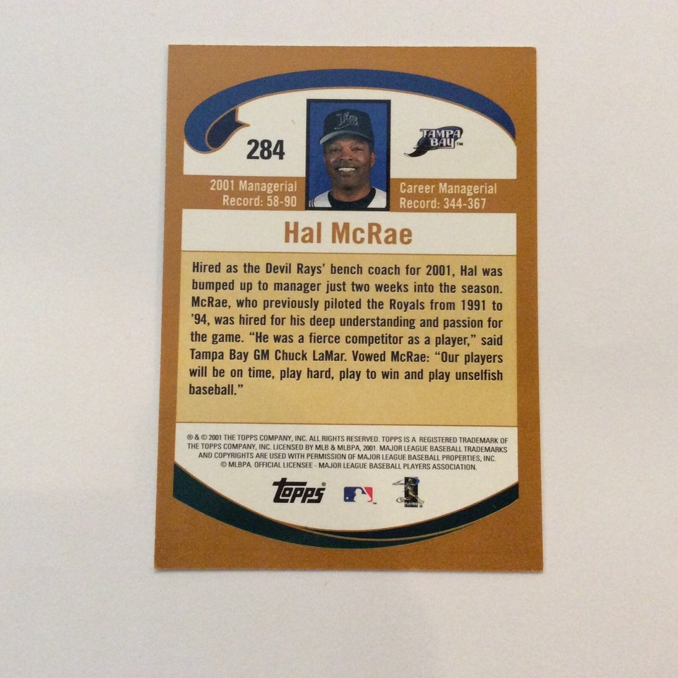2002 Topps #284 Hal McRae MGR Tampa Bay Devil Rays | eBay