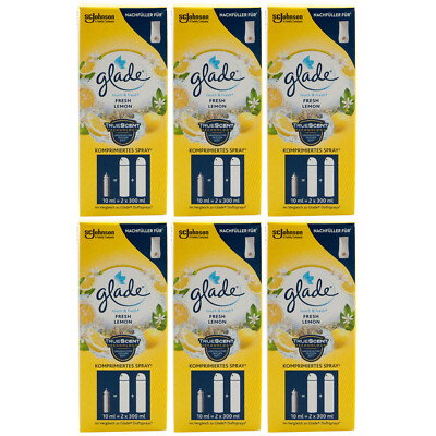Glade Mini Fresh Lemon 6 x 10ml Compressed Spray Touch & Fresh Refill ...