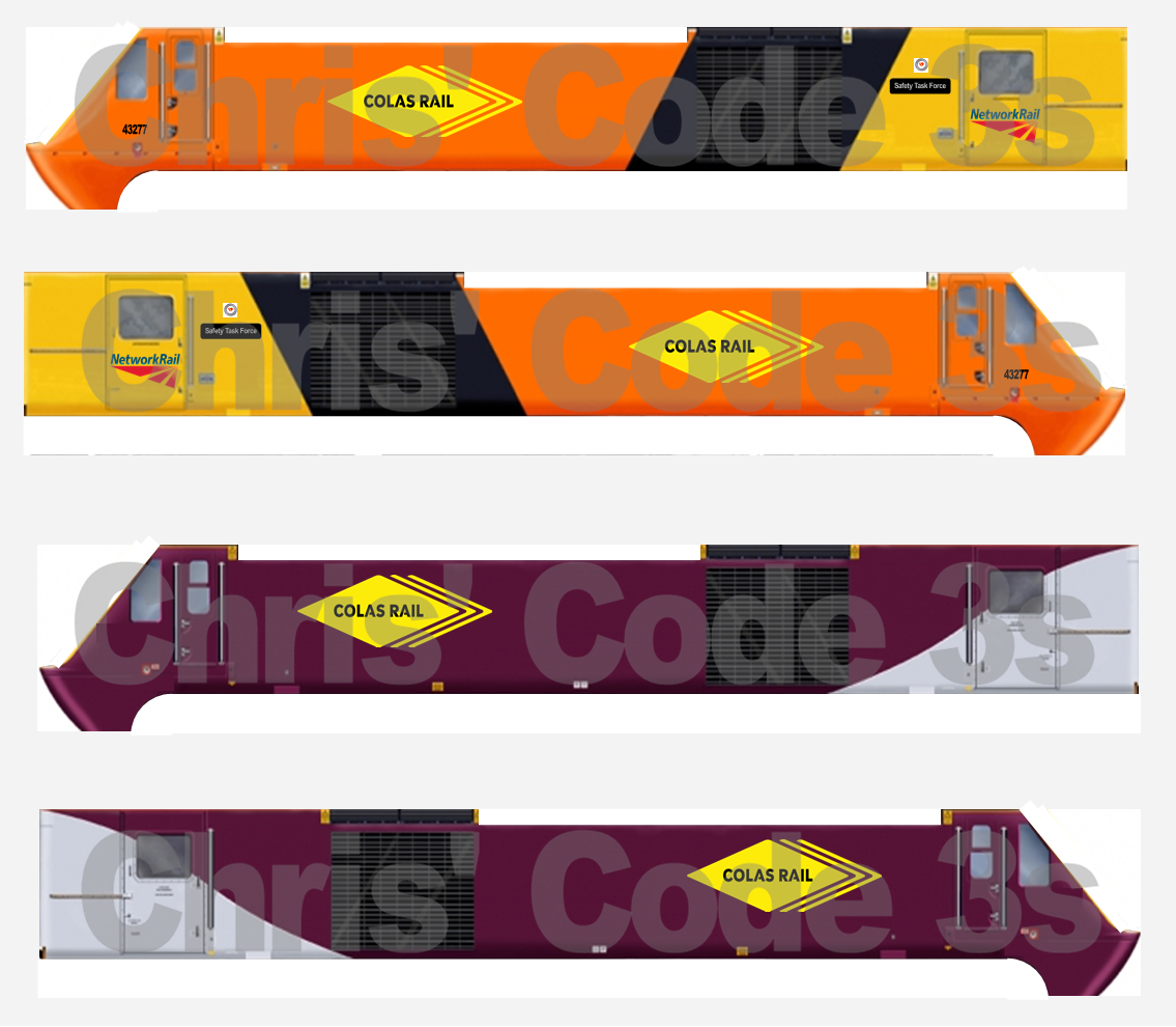 Adhesive Vinyl Class 43 HST Decal suit OO gauge Hornby / Lima - Colas ...