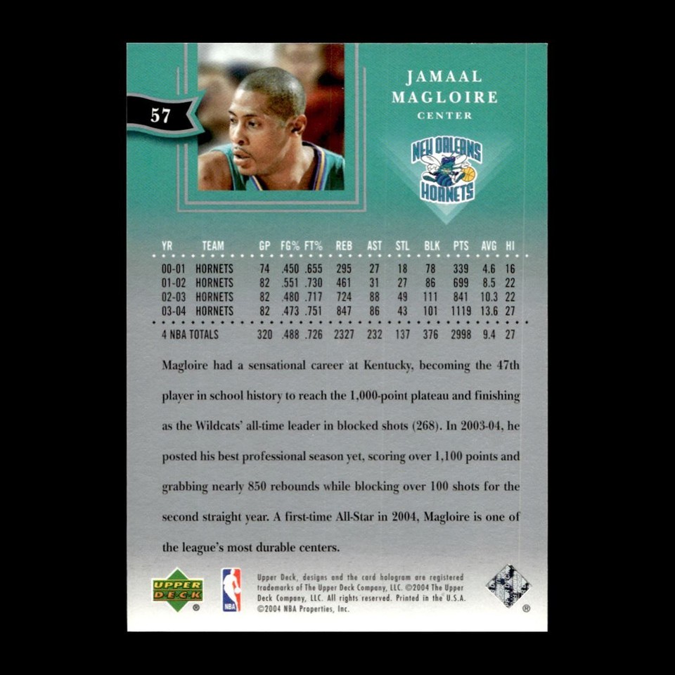 Jamaal Magloire 2004-05 Upper Deck New Orleans Hornets #57 R328N 39 | eBay