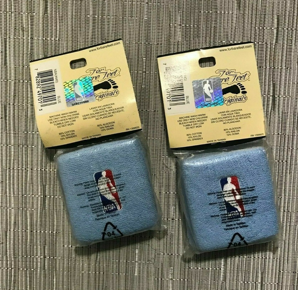 NBA Logo Two Double Wide Wristbands Sweatband For Bare Feet NEW-SEALED ...