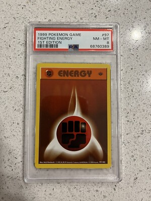 PSA 8 - Pokemon FIGHTING ENERGY - 1st EDITION Shadowless Base Set - 97/ ...