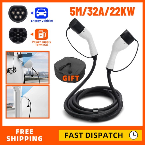 32A 22kW Type2 to Type 2 EV 5M Charging Charger Power Cable BYD Tesla ...
