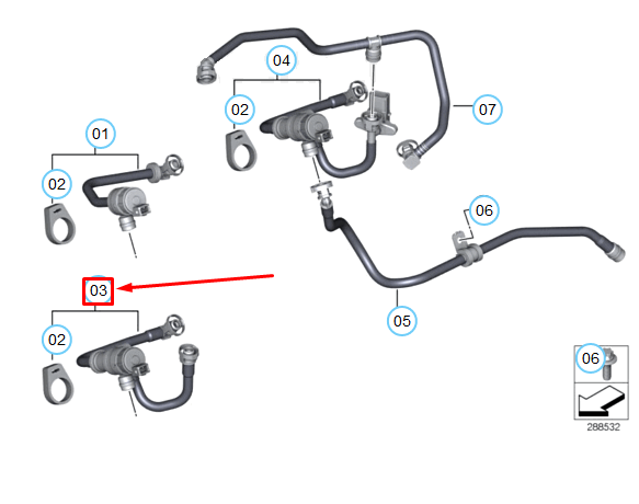 BMW 3 F30 Fuel Tank Breather Valve With Pipe 13907636154 7636154 ...