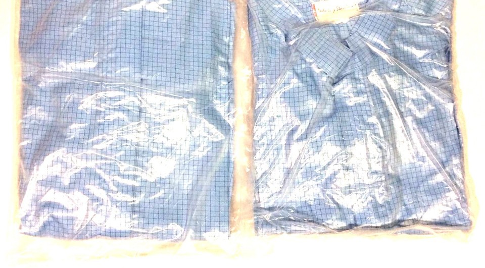 Cleanroom Coverall Suit Jumpsuit Blue or White Anti-static Elastic Cuff ...