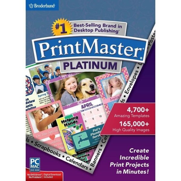 Broderbund PrintMaster Platinum Desktop Publishing Software (E01303 ...