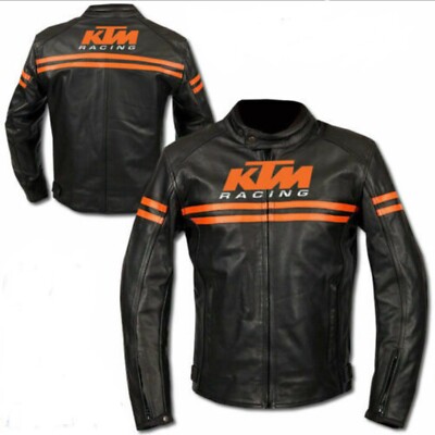 KTM Motorbike Motorcycle Rider Leather Jacket | eBay