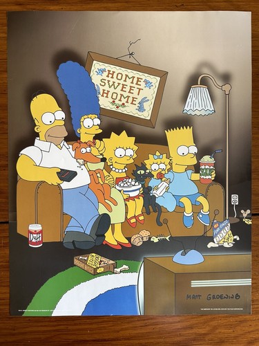 VTG 1997 The Simpsons Purple Couch Home Sweet Home Poster 23X35 Matt ...