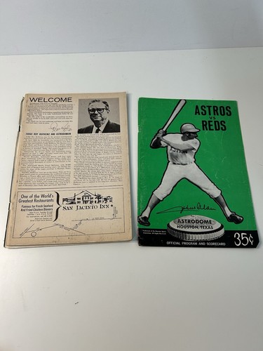 VTG Houston Astros Vs Cincinnati Reds Baseball Program Jesus Alou Cover ...
