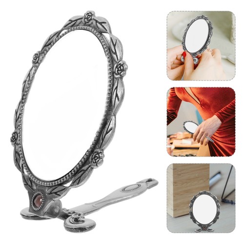 Vintage Foldable Makeup Mirror Portable for Girl Hand Held Mirrors ...