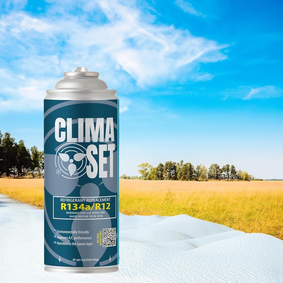 ClimaSet R134a Car AC Refill Kit 2x170g Motorhome Eco Refrigerant with ...