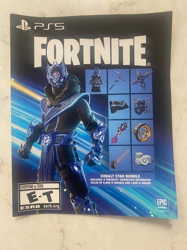 Fortnite Cobalt Star Bundle Code + 1000 V Bucks (Unscratched) PS5 NEW ...